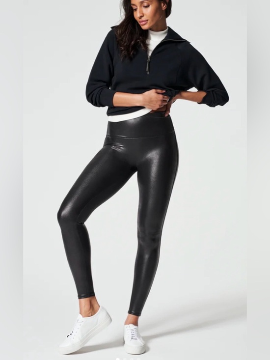 SPANX | Pants & Jumpsuits | Spanx Faux Leather Legging Sz M Punk Rock ...